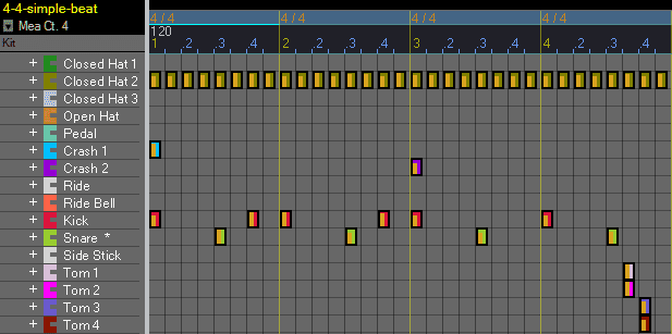 Programming a drum beat in DrumThrash